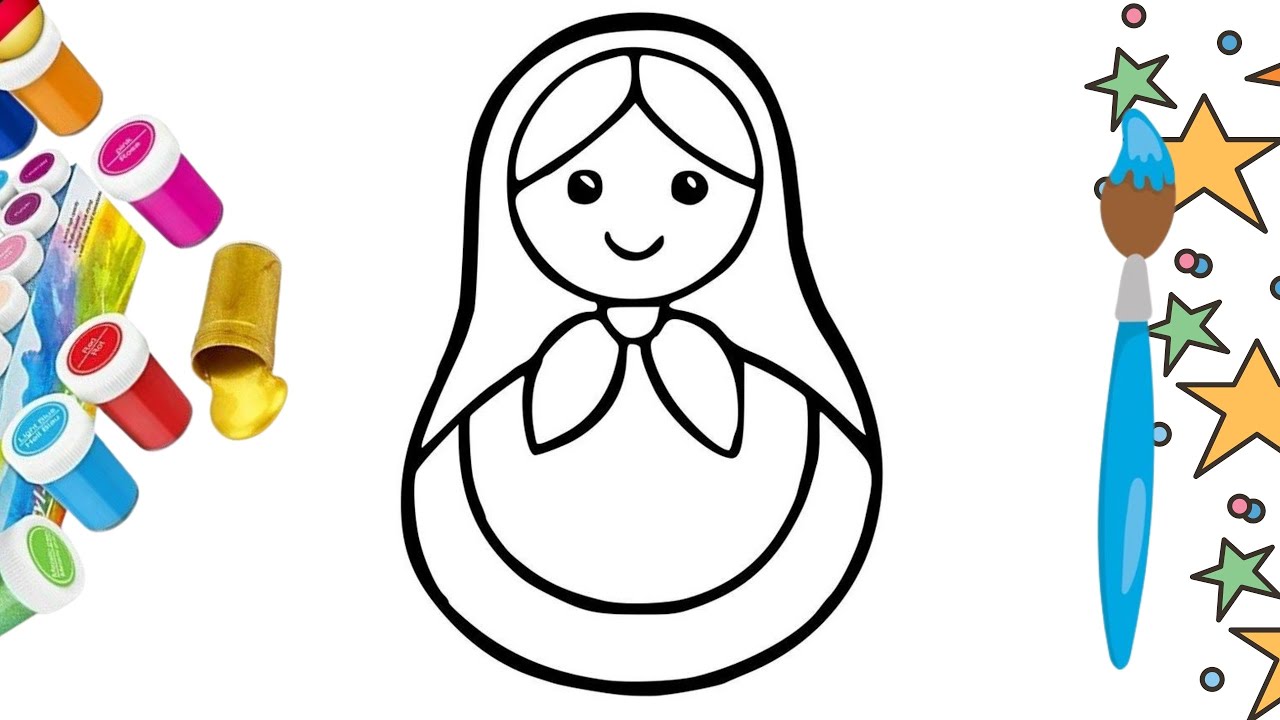 coloring matryoshka draw for kids - YouTube
