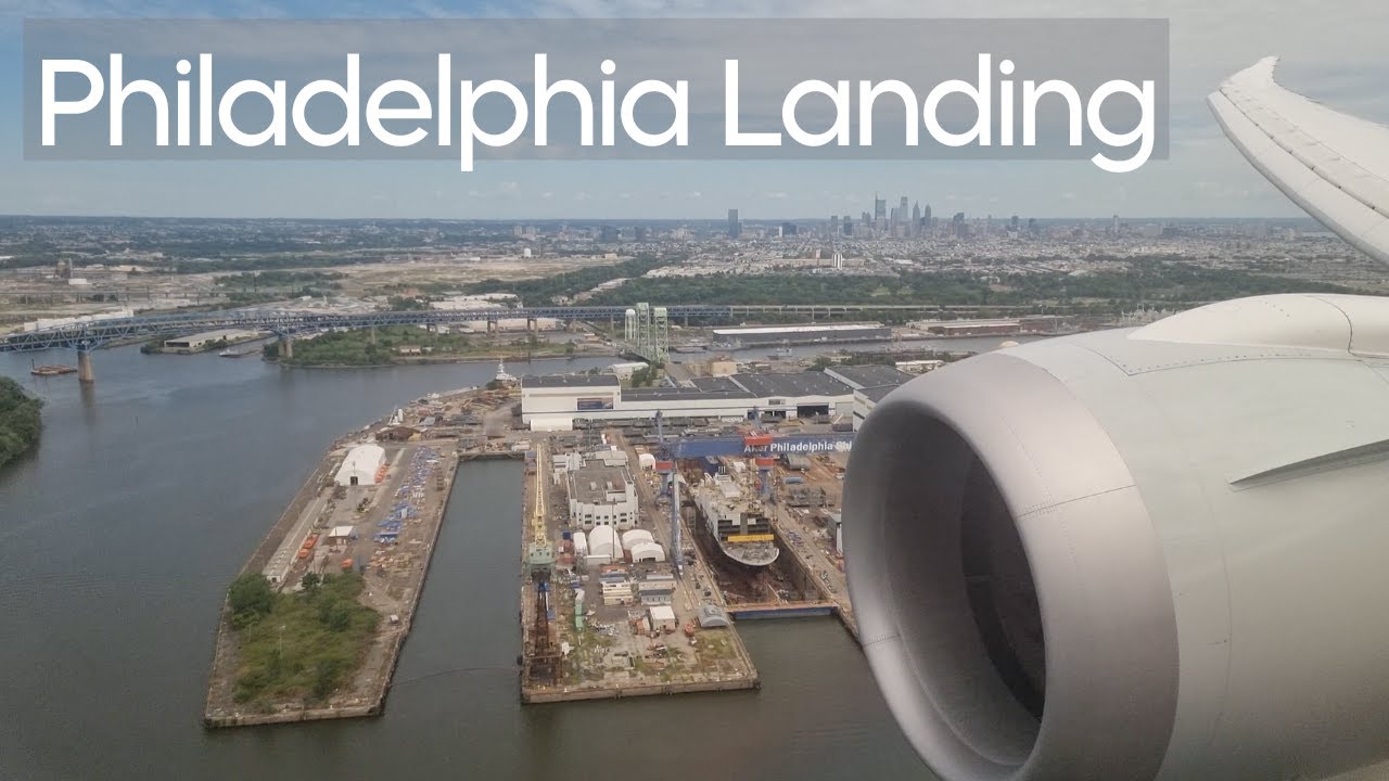 Landing at Philadelphia American Airlines Boeing B787-9 - YouTube