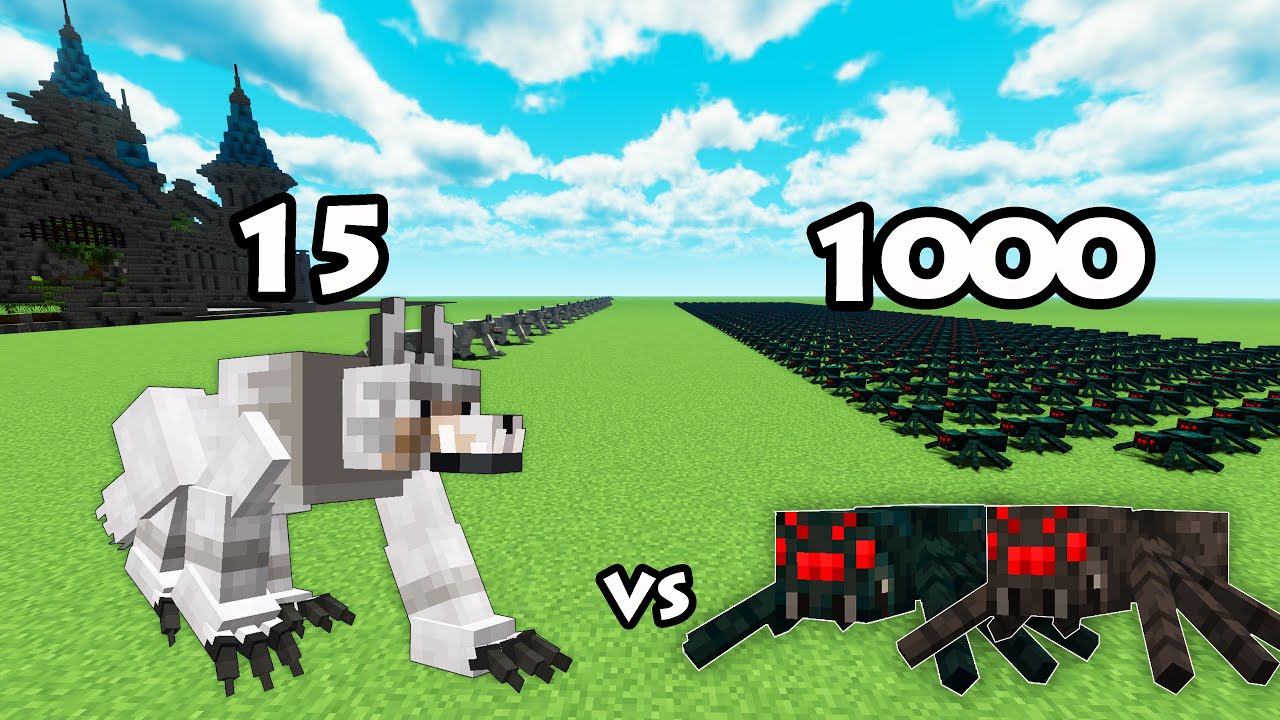 15 Mutant Wolf Vs 1000 Spider | Minecraft - YouTube