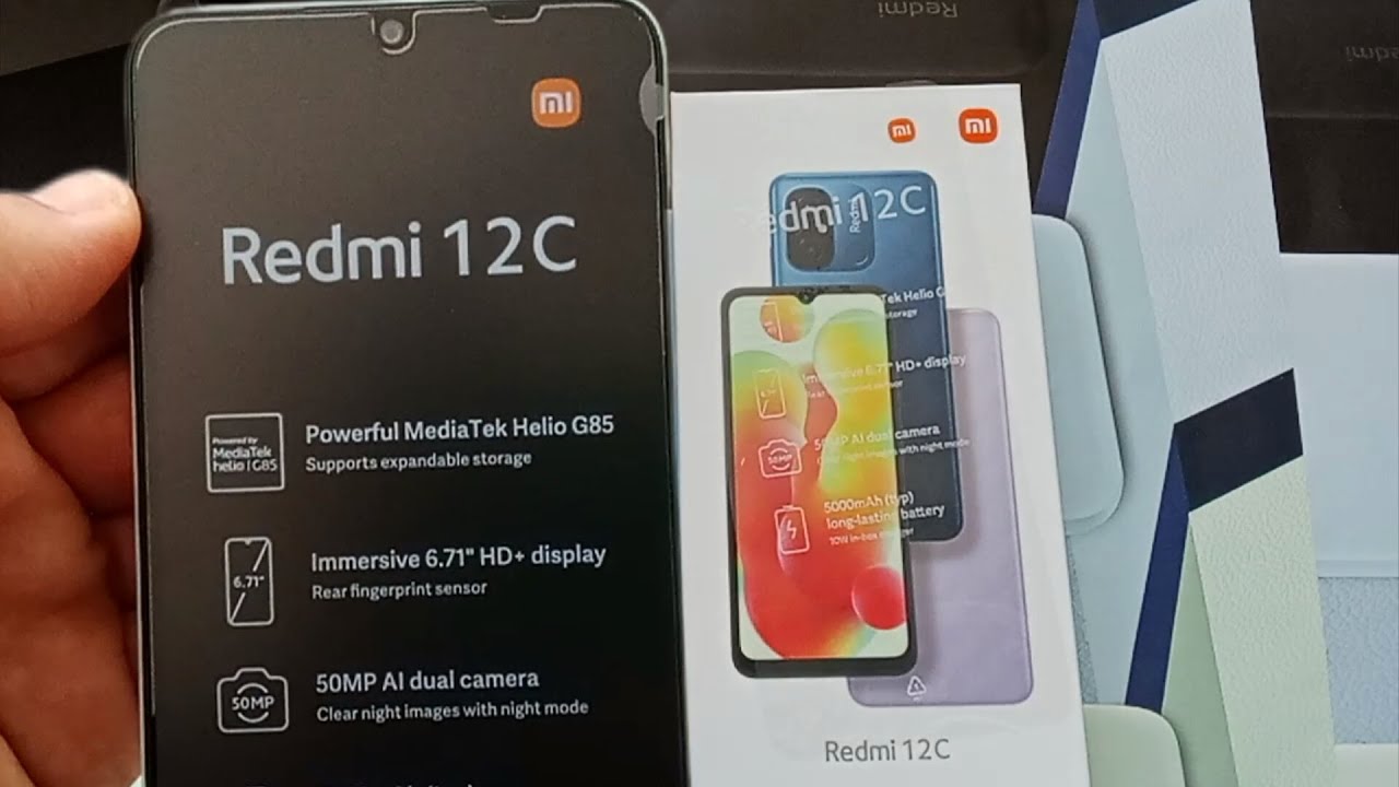 unboxing xioami redmi 12c, review, test camera,sim card, fingerprint ...