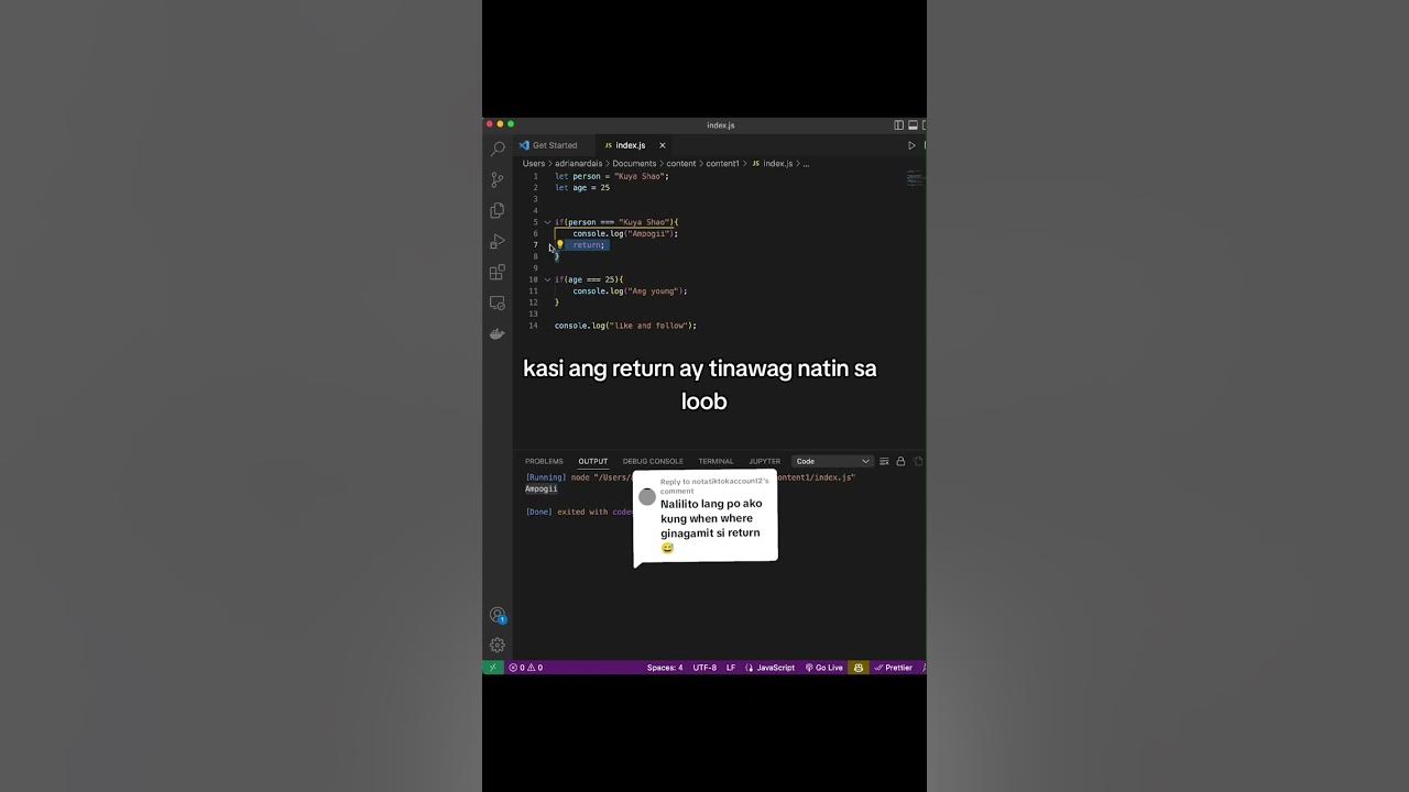 Return Statement (JavaScript Tutorial) - YouTube