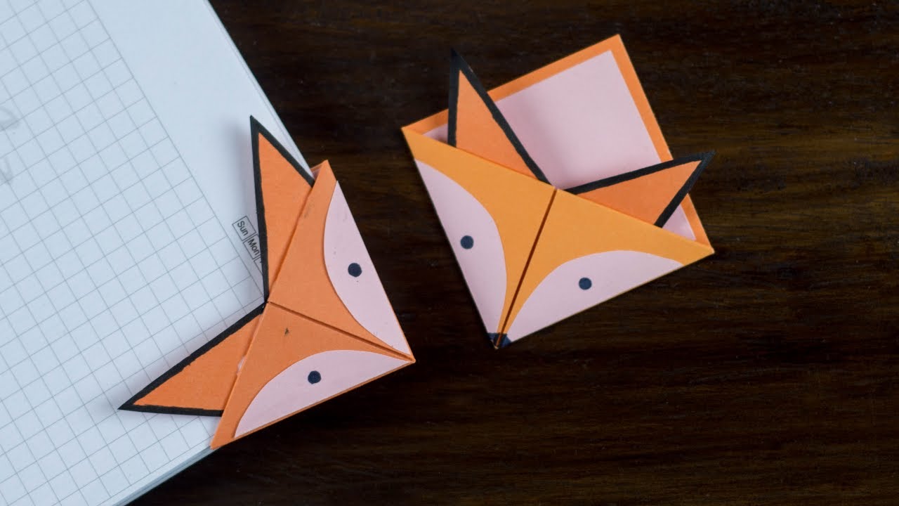 Origami Fox Bookmark | Origami paper craft | Bookmark Ideas | How to ...