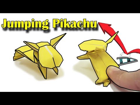 Easy Jumping Origami Pikachu (Yakomoga) - Easy action Origami - YouTube