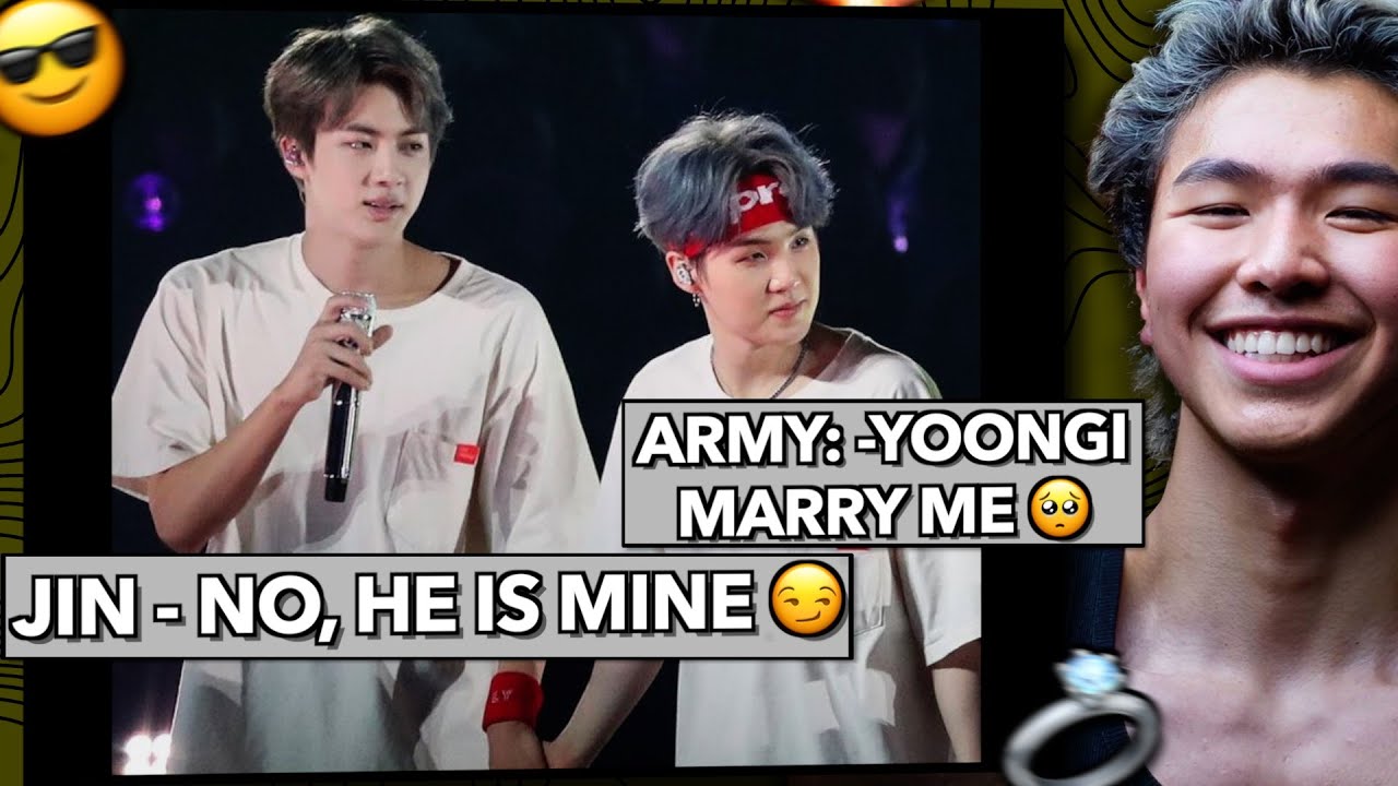 BTS's reactions to "Yoongi marry me" saga - YouTube
