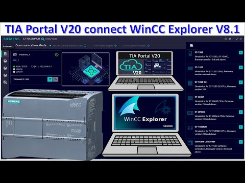 WinCC Explorer V8.1 connected data with PLC S7-1200 TIA Portal V20 - YouTube