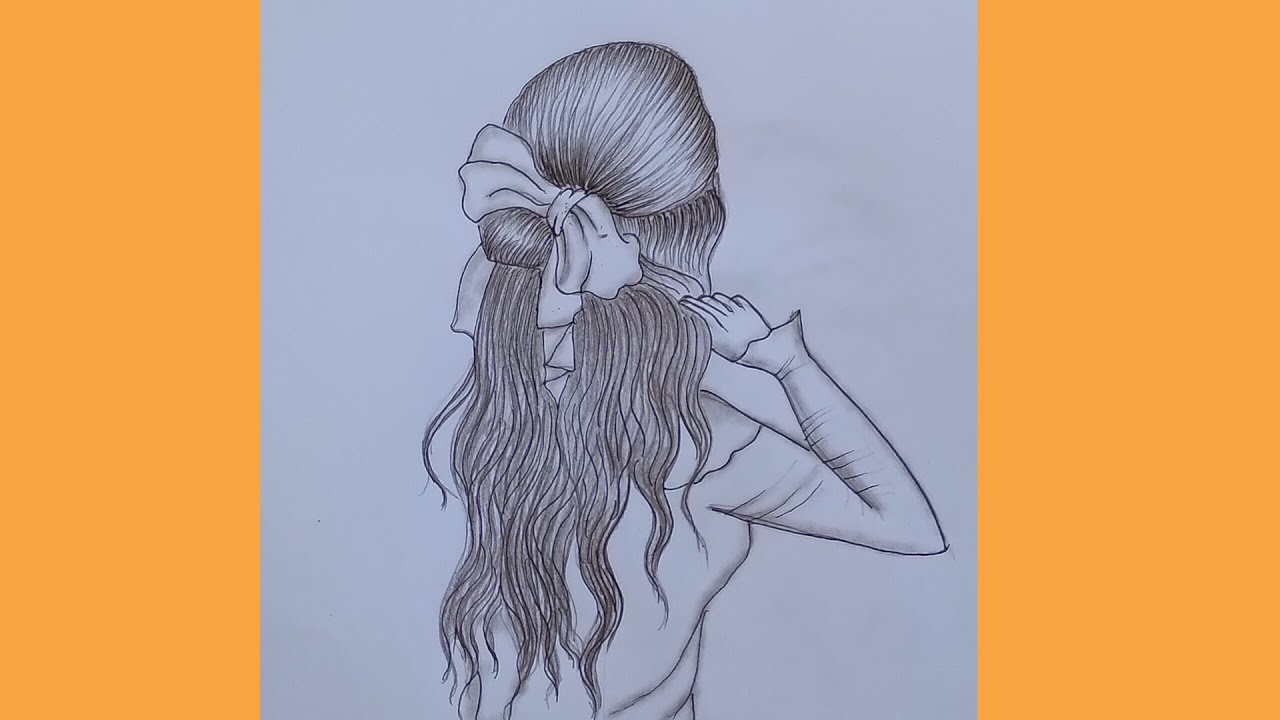how to draw a girl | Back girl picture | girl drawing - YouTube
