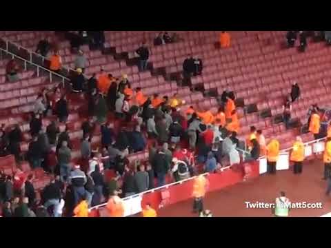 Arsenal vs Cologne Thousands of German hooligans wearing Gunners shirts ...