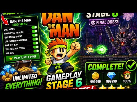 Dan the man mod menu gameplay stage 6 complete 