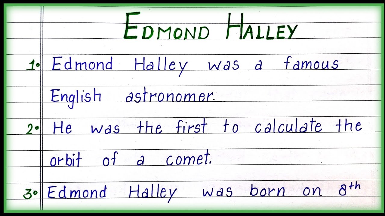 10 Lines on Edmond Halley in English| Essay on Edmond Halley| - YouTube