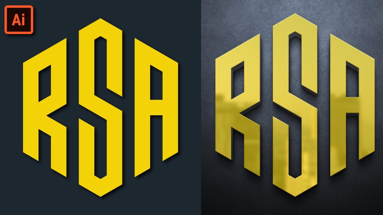 RSA monogram logo design in adobe illustrator | 🔥 | - YouTube