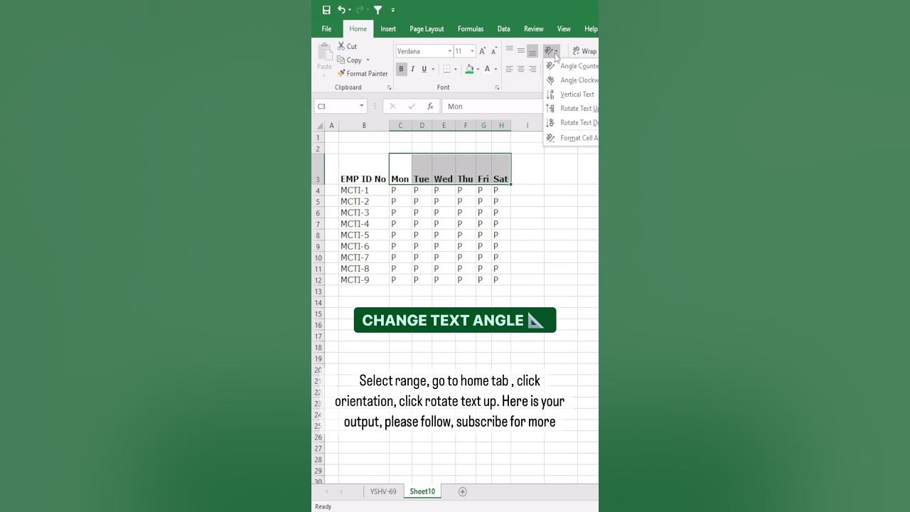Excel hacks# Excel tutoring | Orientation in excel | excel for beginners | excel tutorial - YouTube