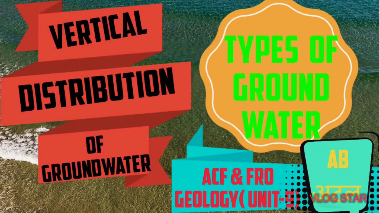 Vertical distribution of water & Types of groundwater (Unit -9 Acf ...