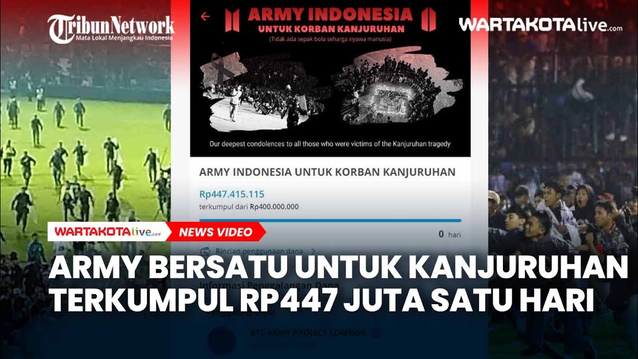 ARMY Bersatu untuk Kanjuruhan, Terkumpul Donasi Rp447 Juta Hanya Satu ...