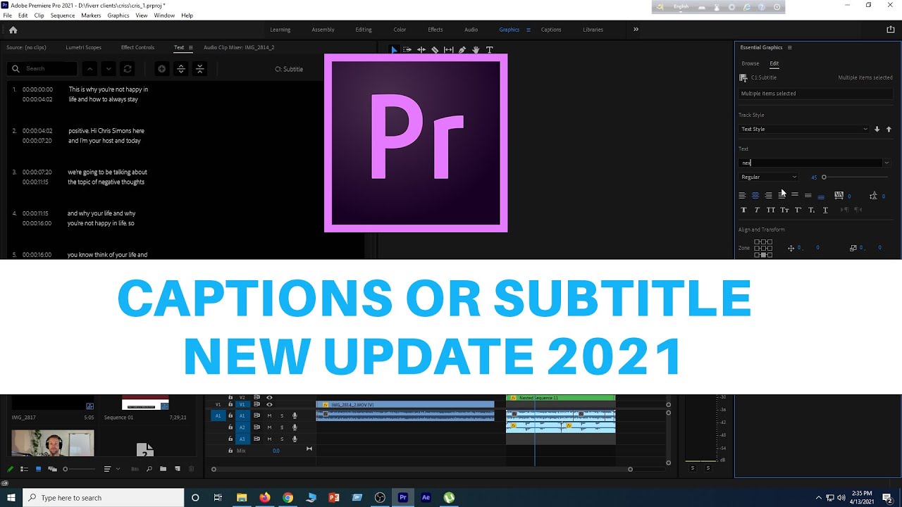 Subtitle Or Caption In Premiere subtitle-or-caption-in-premiere