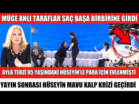 MÜGE ANLI 95 YAŞINDAKİ HÜSEYİN MAVU İLE PARA İÇİN EVLENMİŞTİ STÜDYODA KAVGA ÇIKTI YAŞLI EŞ FENALAŞTI
