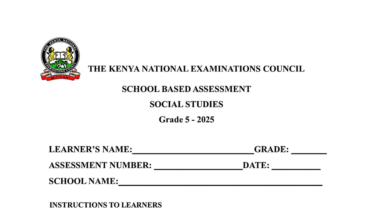 Knec grade 5 SST with answers - YouTube