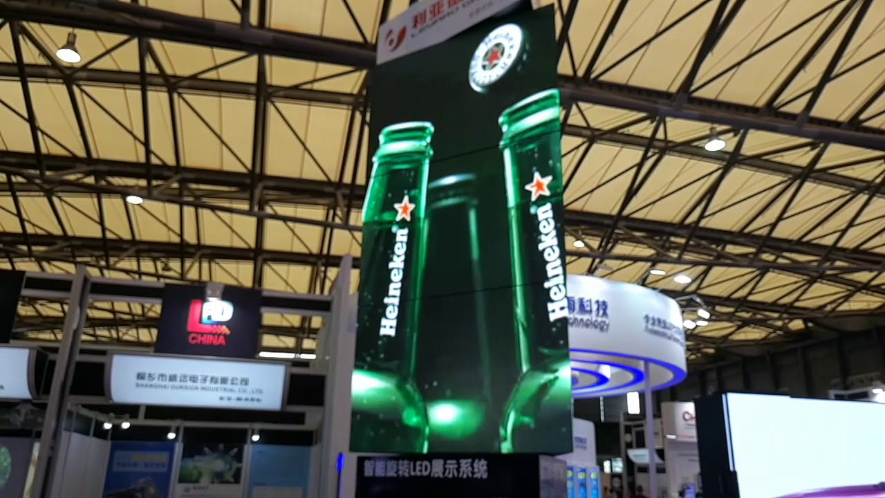 Rotating LED Displays Tower - YouTube