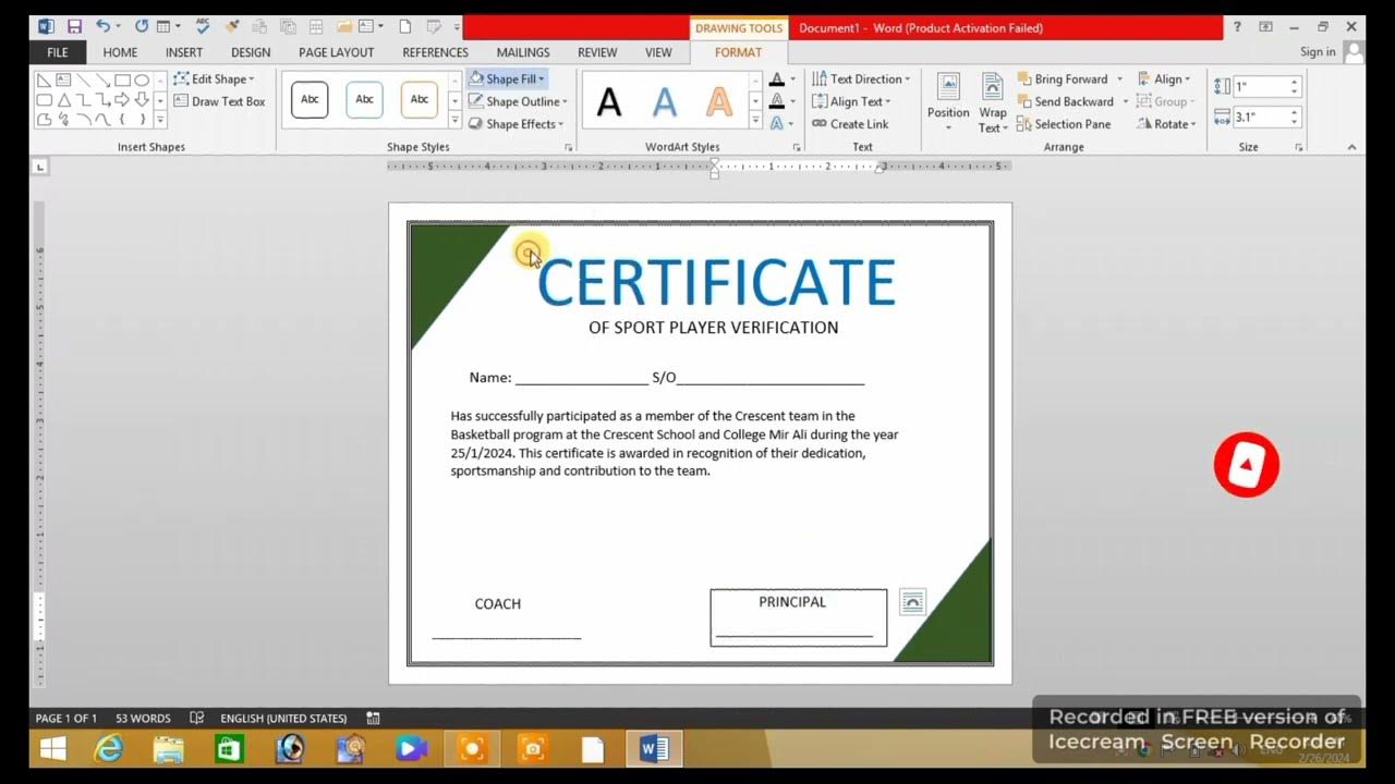 Avoid These Mistakes: Creating School Certificate in Word - YouTube