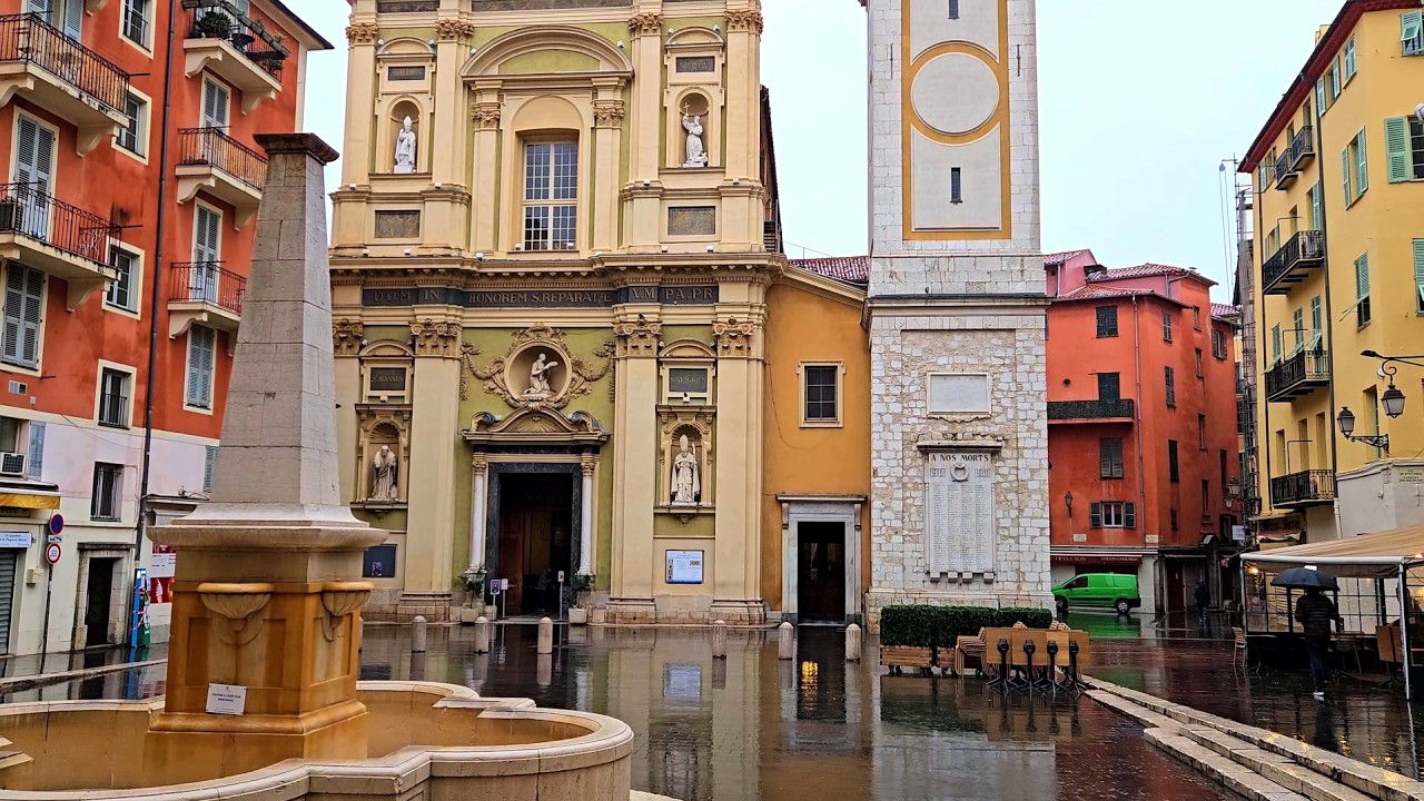 [4K] NICE 🌍 Oh, how exciting these rainy walks are in beautiful Nice. ⚜ ...