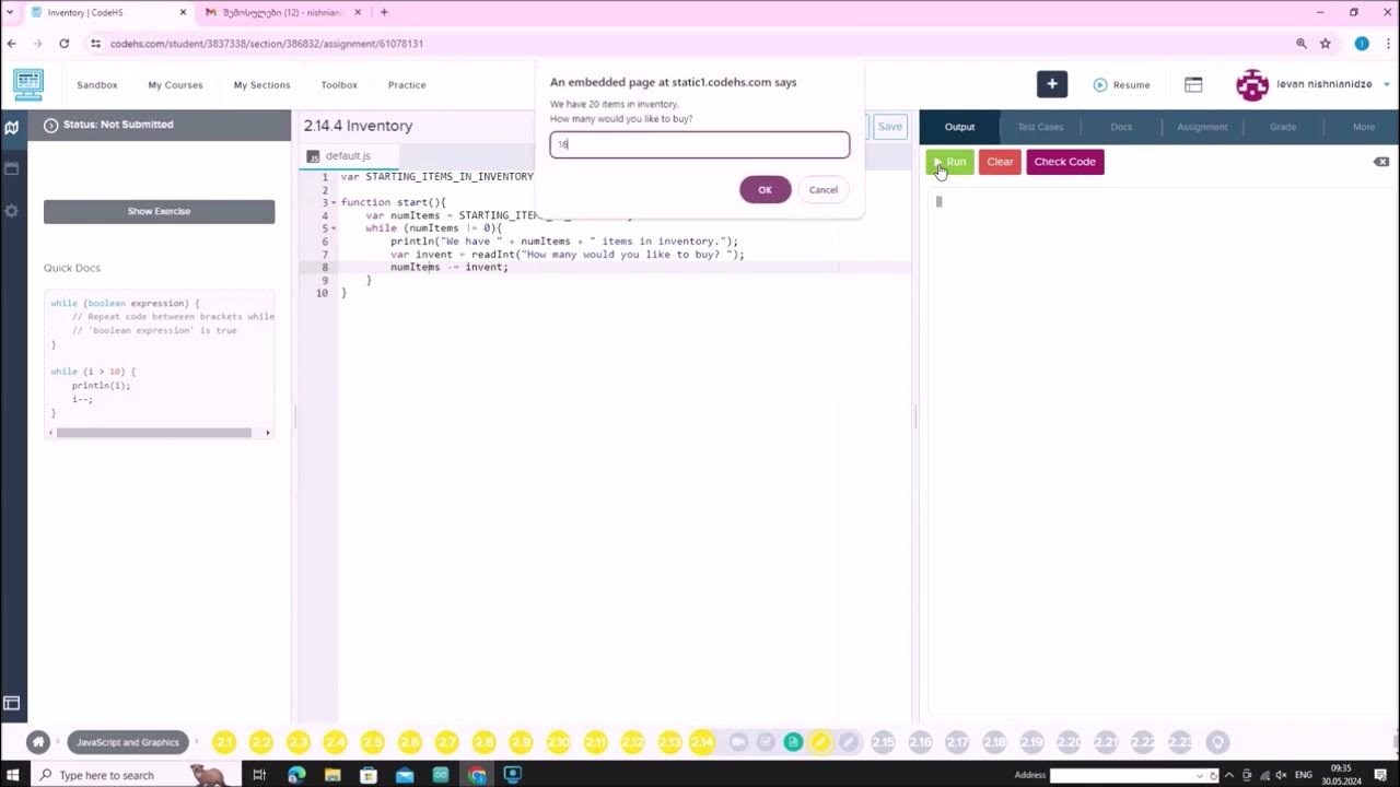 JavaScript 2.14-ის სავარჯიშოები / codehs.com / პროგრამირება/ ლევან ...