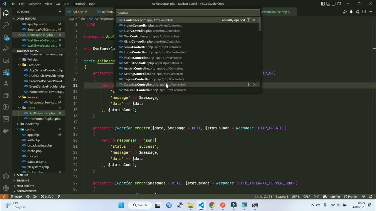 Laravel API dan Flutter#6 Membuat Standar Respon API - YouTube