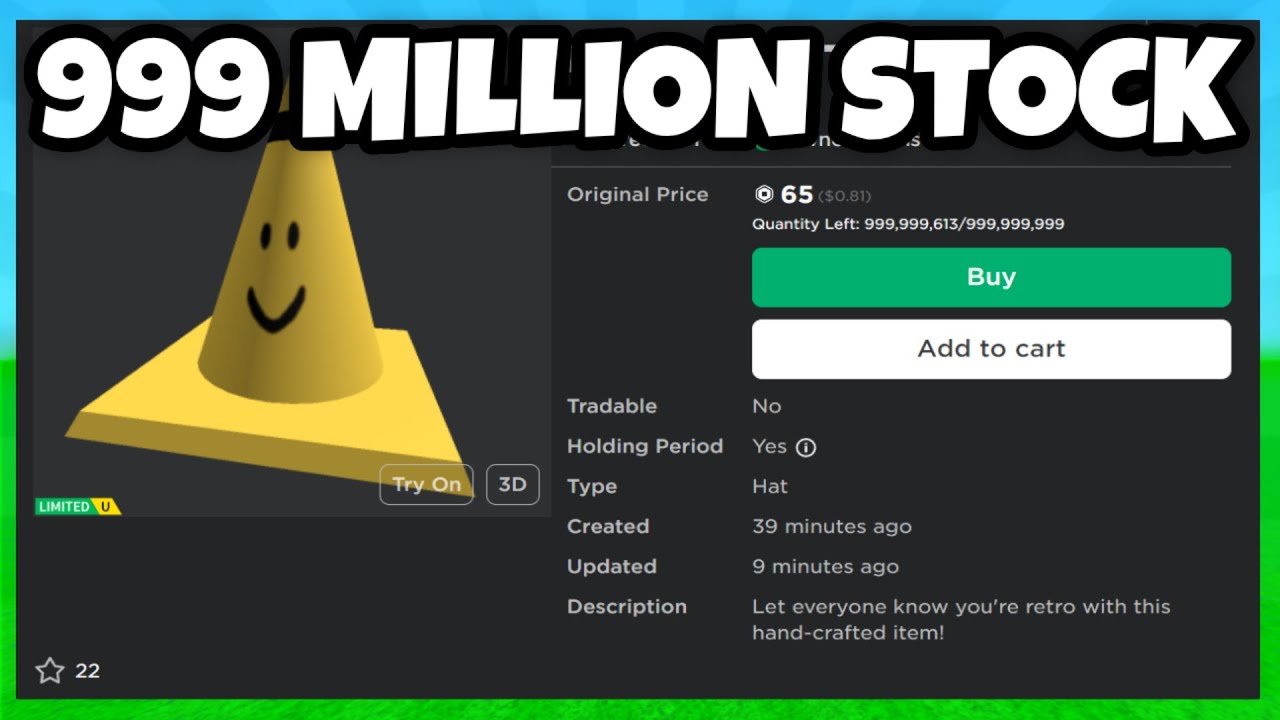 Someone Released a 999 MILLION Stock UGC | Roblox - YouTube