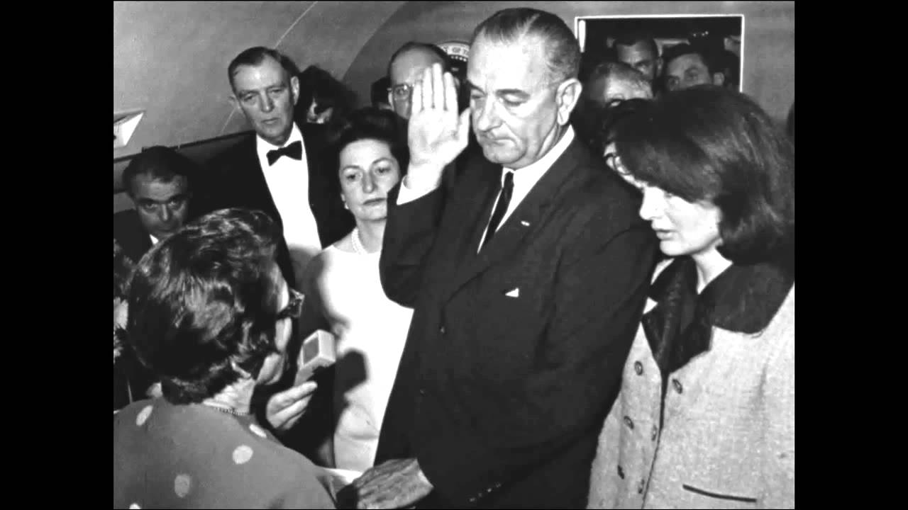 Lyndon Johnson is administered the oath of office - YouTube