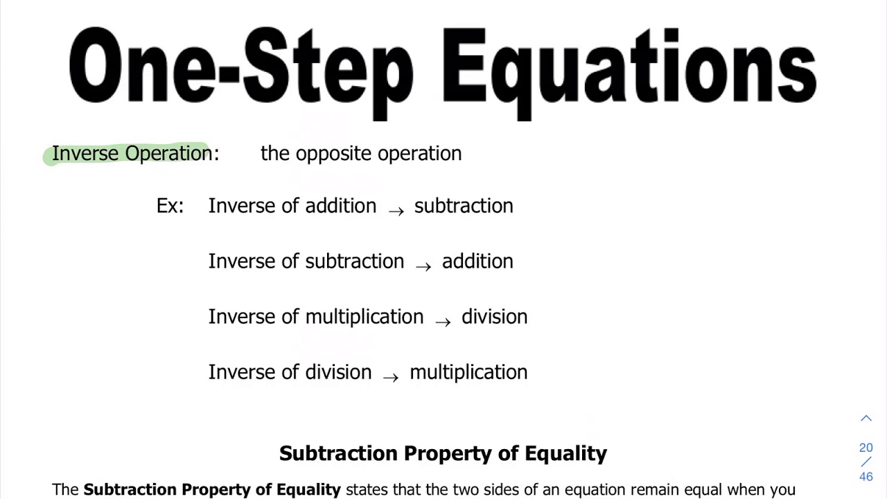 Add/Sub Equations - YouTube