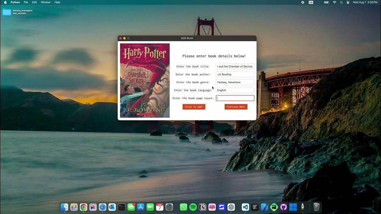 Personal Project: Library Management Software using Tkinter with ...