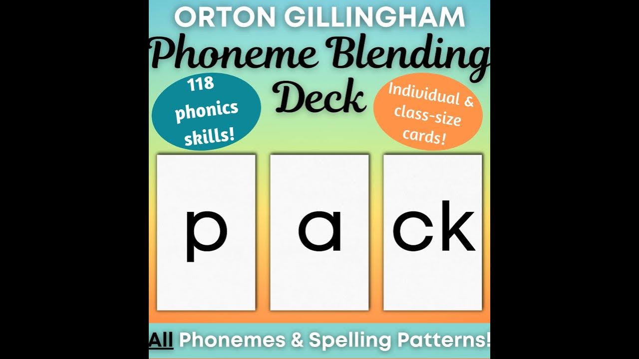 Blending Deck by Orton Gillingham Mama. A Phoneme blending drill ...