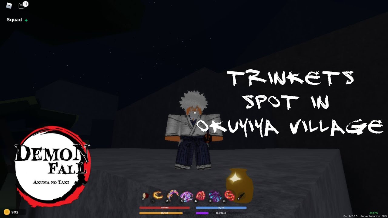 all the trinkets spot in okuiya village | Roblox Demonfall - YouTube