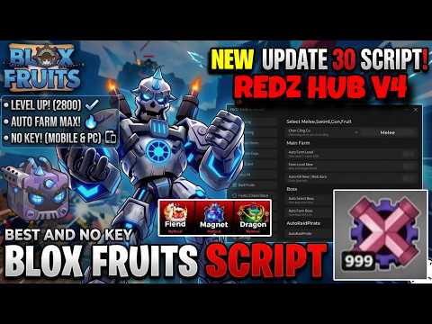 Update Script Blox Fruit Mobile REDZ HUB V4 🧲 AUTO FARM, Magnet Token Farm, Raid, UPDATE 30