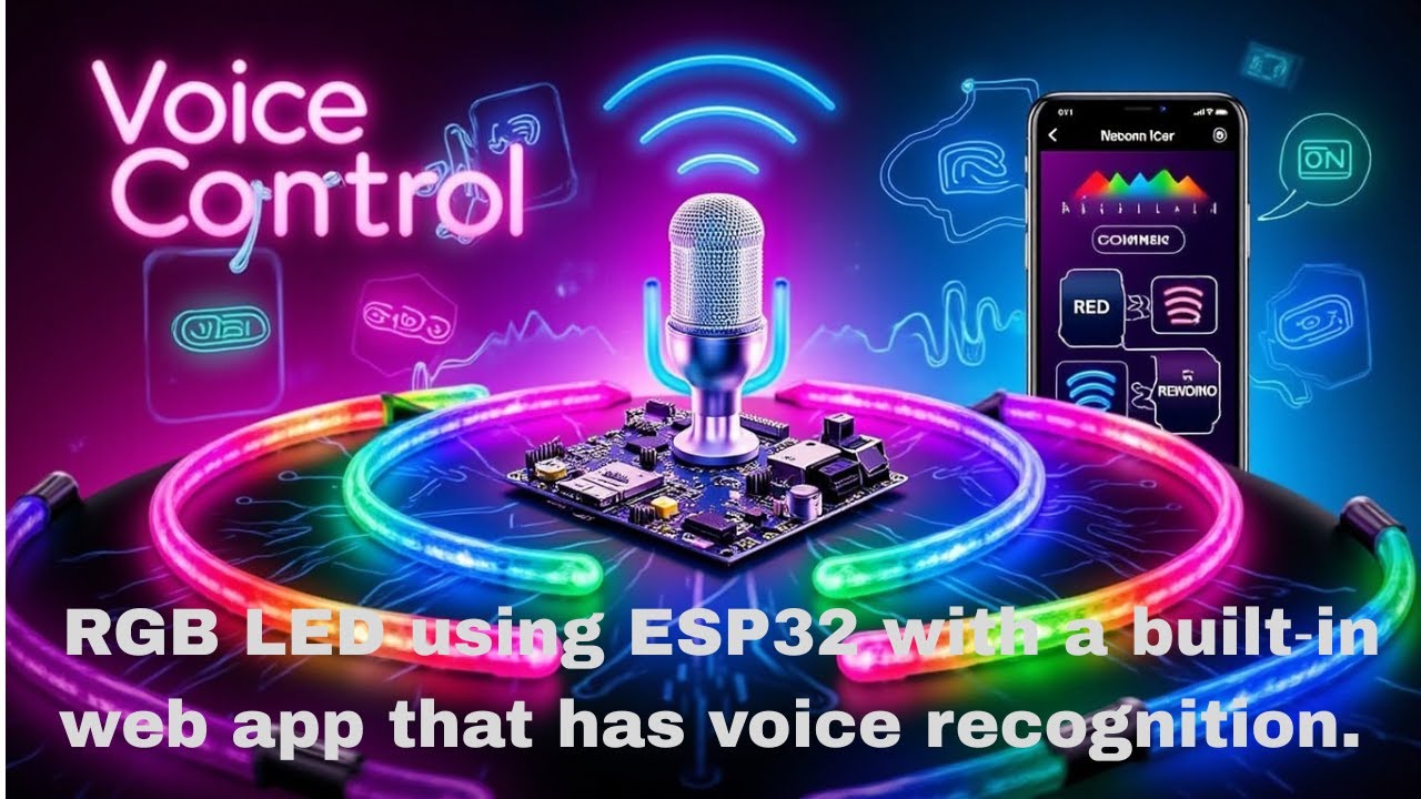 Voice-Controlled RGB LED using ESP32 with a built‑in web app that has ...