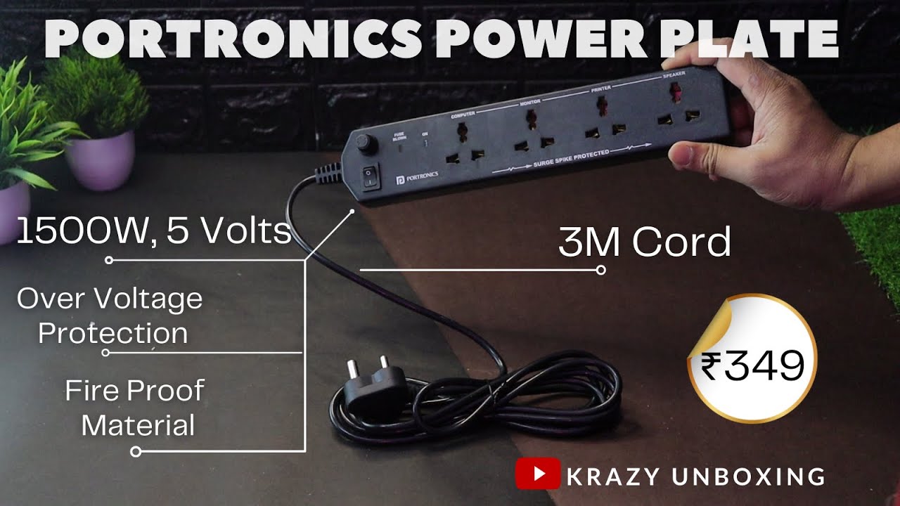 Portronics Power Plate 10 1500W Power Converter with 4 Power Sockets ...
