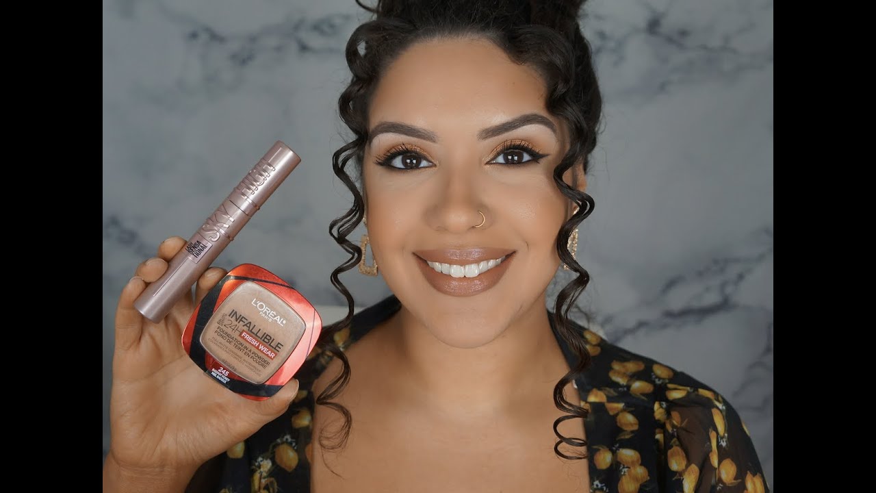 Loreal Infallible Fresh Wear Powder Foundation & Maybelline Sky High ...