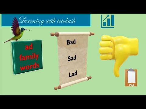 ad word family | CVC words | Word family | phonics - YouTube