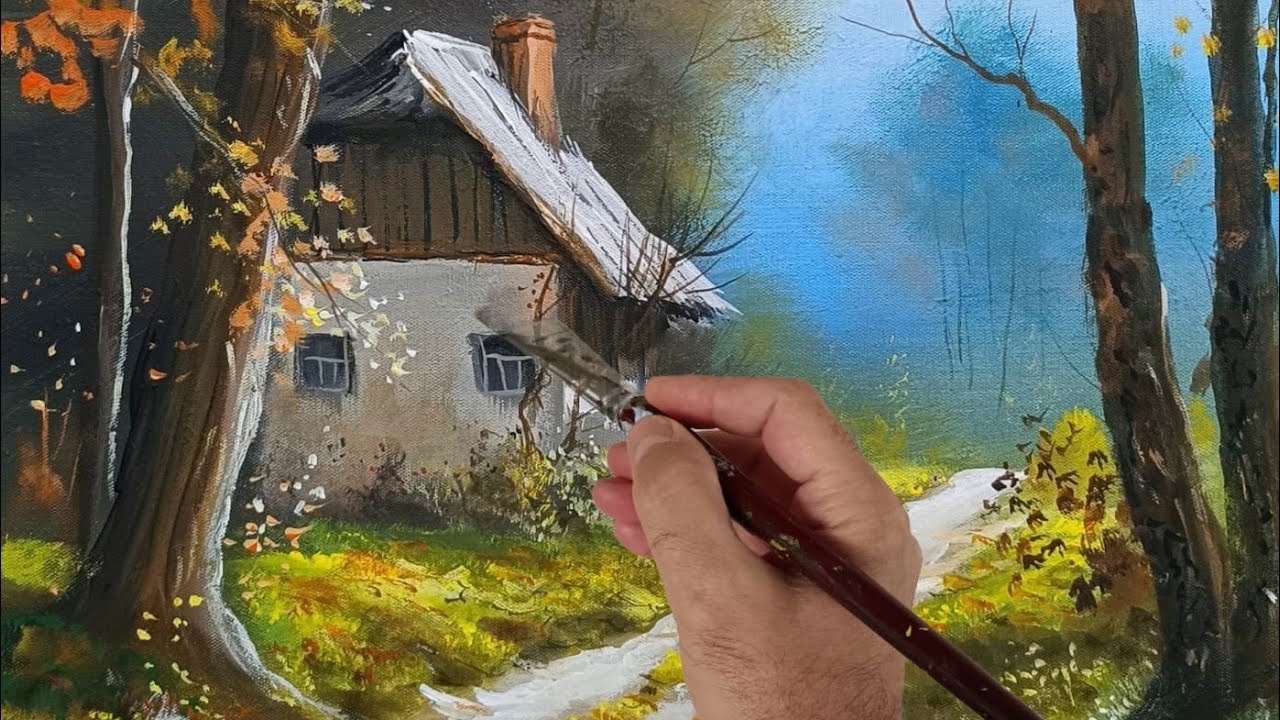 Sonbahar Manzara Akrilik Boya Landscape Acrylic Painting Art - YouTube