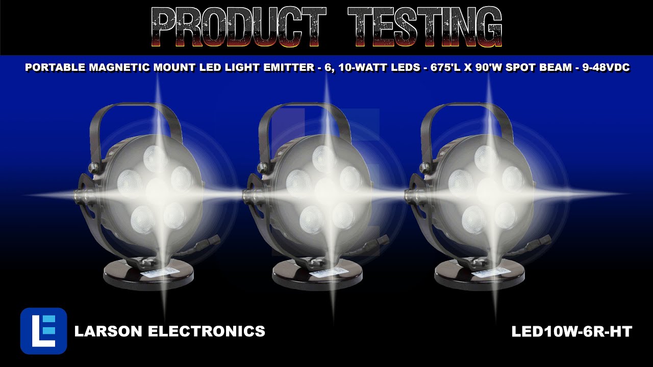 Portable Magnetic Mount LED Light Emitter - 6, 10-Watt LEDs - 675'L X ...