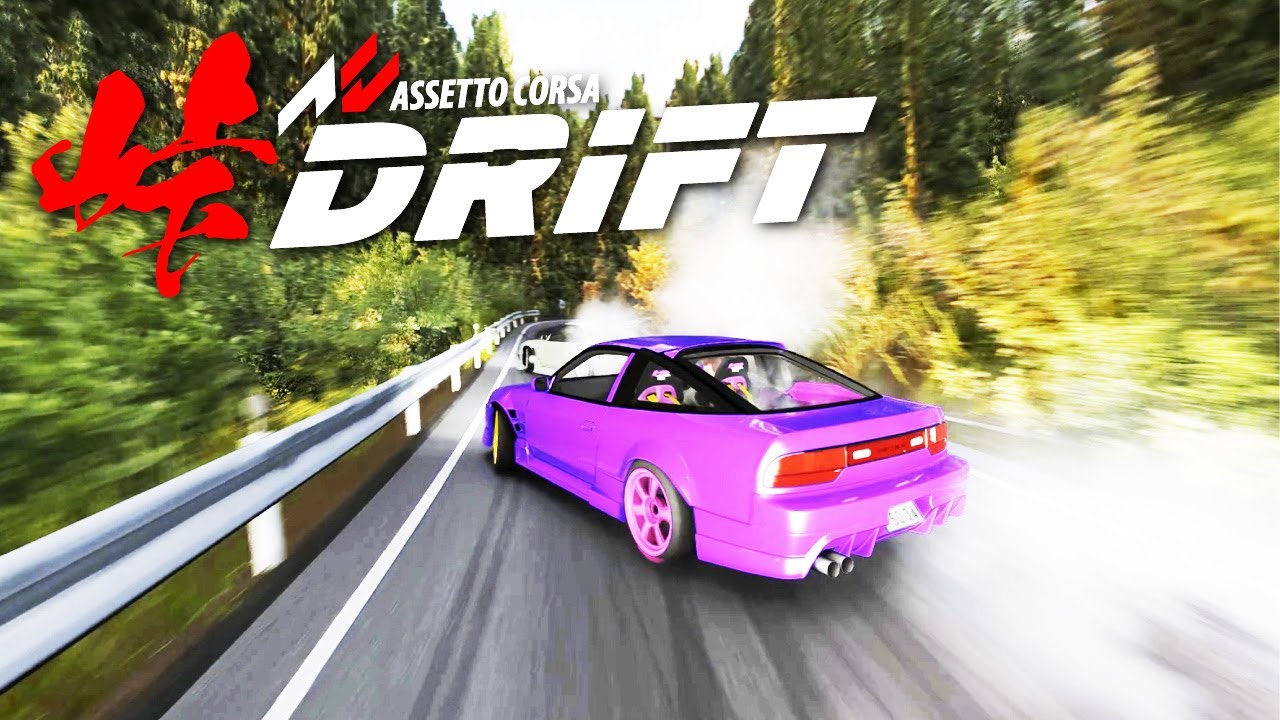 S15 Tandem Drift on NARROW Touge Road at Sunset | Assetto Corsa Drift ...
