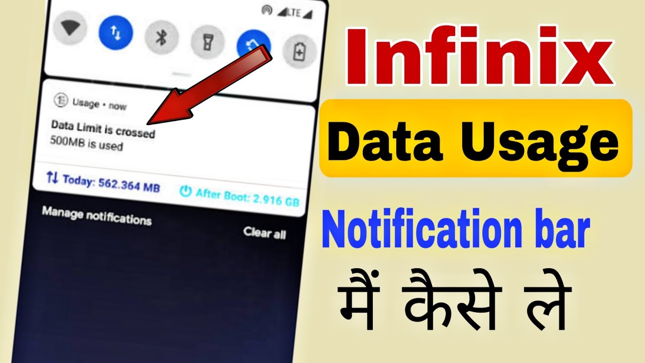Infinix data usage on Notifications bar | Infinix data usage settings ...