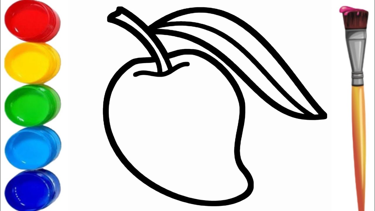 Mango🥭 Drawing | How To Draw Mango |Fruit Drawing | Mango🥭 Drawing ...