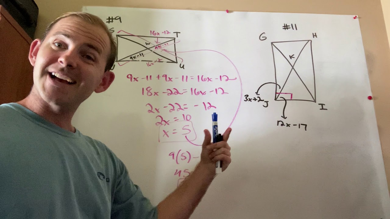 Unit 8 Classwork Packet Page 10 Rectangle Algebra Problems - YouTube