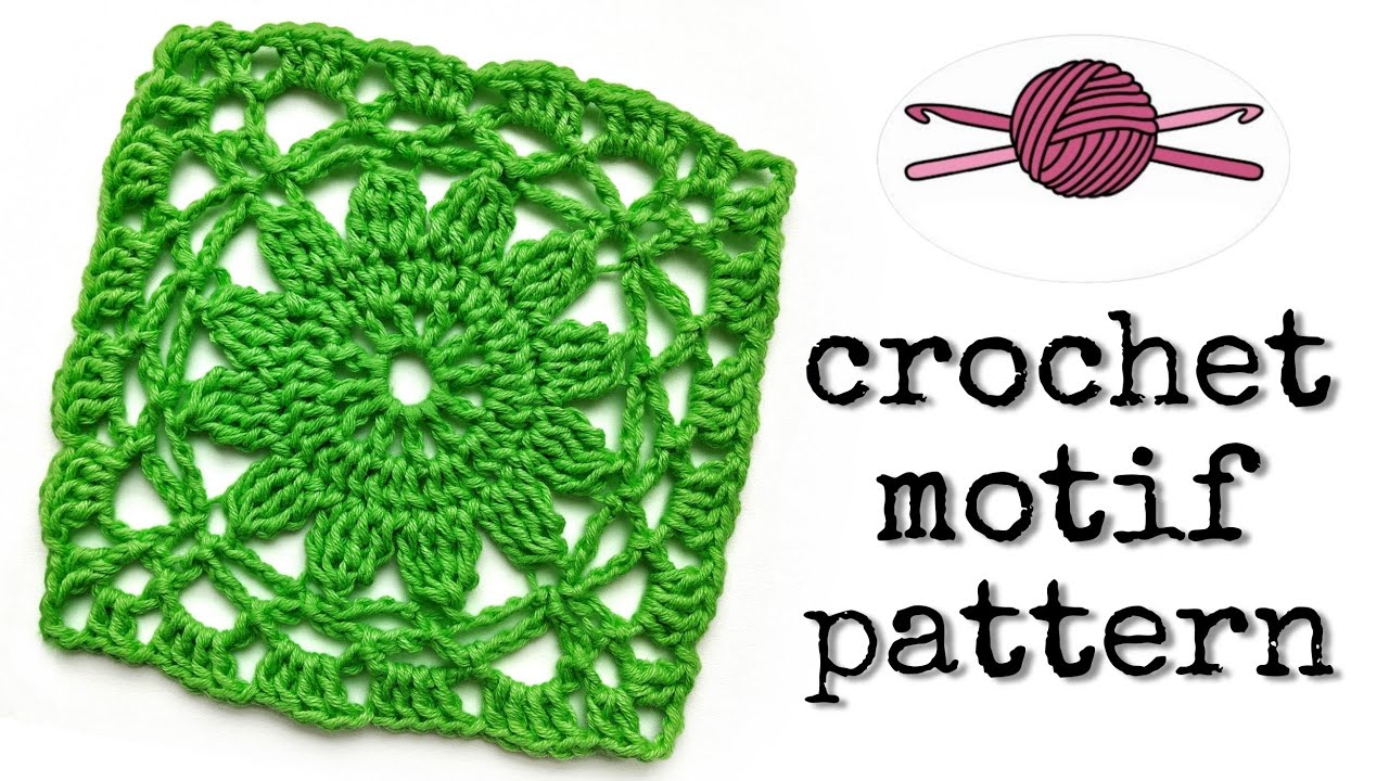 Crochet Flower Square Motif Tutorial - YouTube
