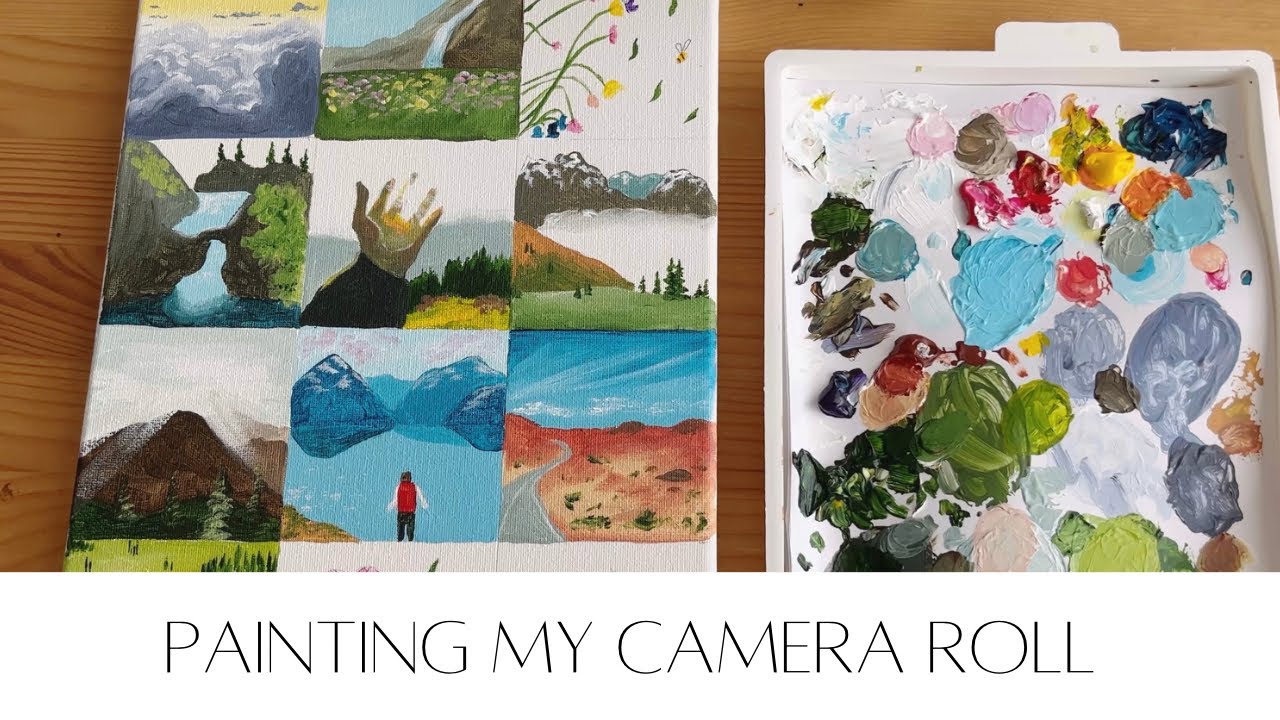 Painting My Camera Roll Landscape edition - YouTube