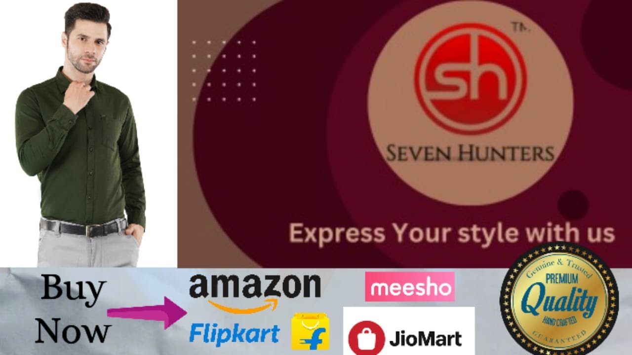बांडेड शटॆ | Seven Hunters Men's Regular Fit Cotton Shirt | Casual ...