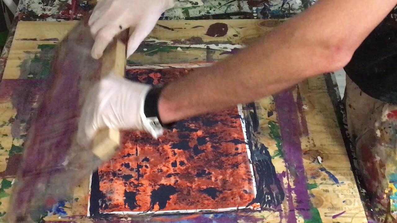 How to Paint An Abstract Painting The Scraped Method - YouTube