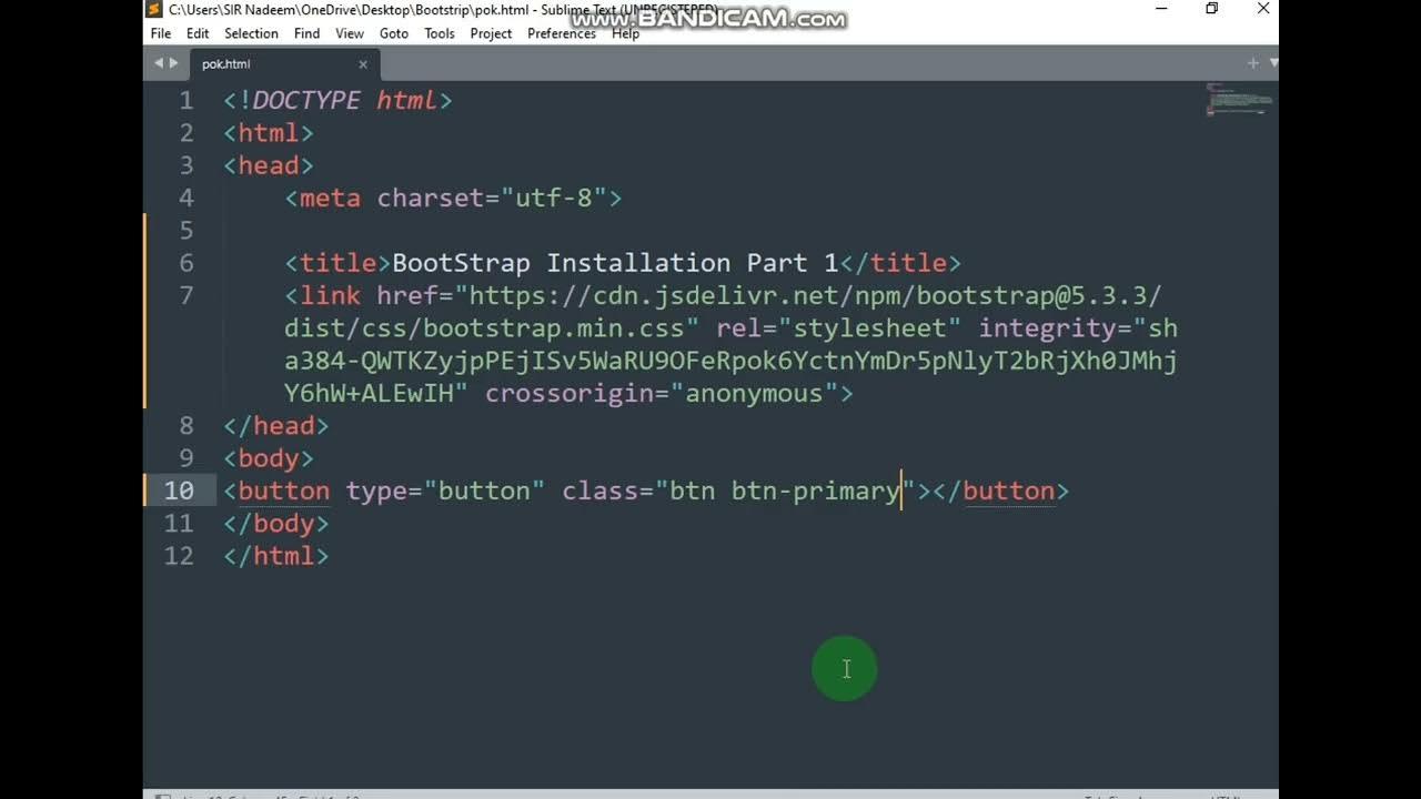 bootstrap installation | part 1 - YouTube