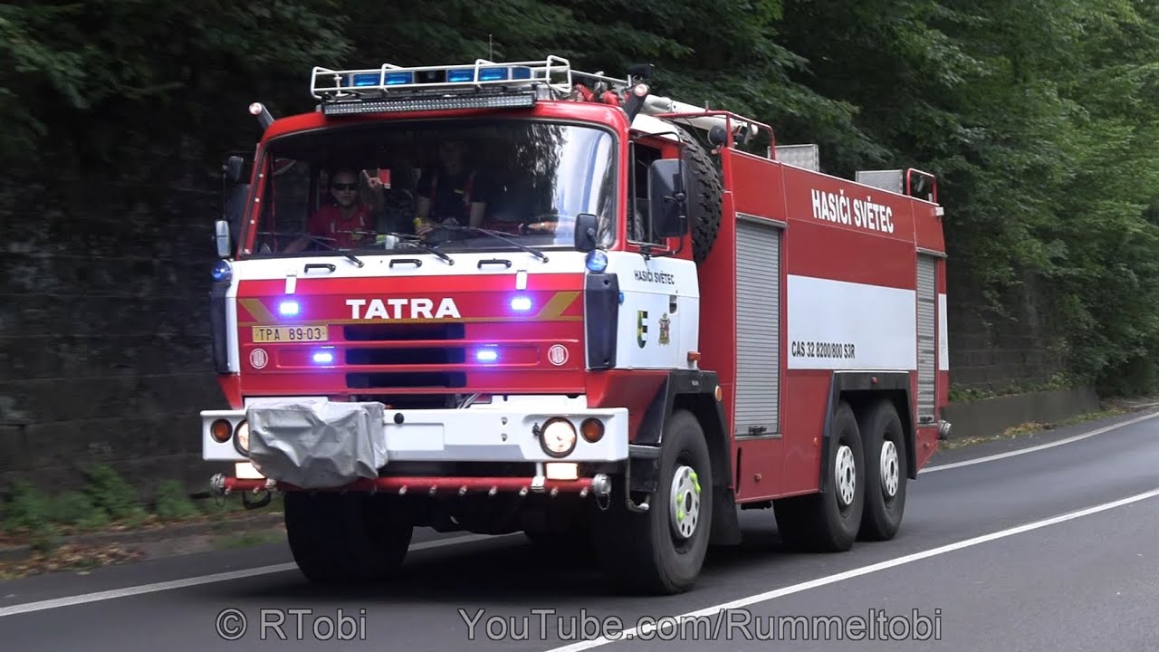 Svetec Volunteer Fire Dept. Tatra 815 6x6 Tanker responding (+ 3 Slovak ...