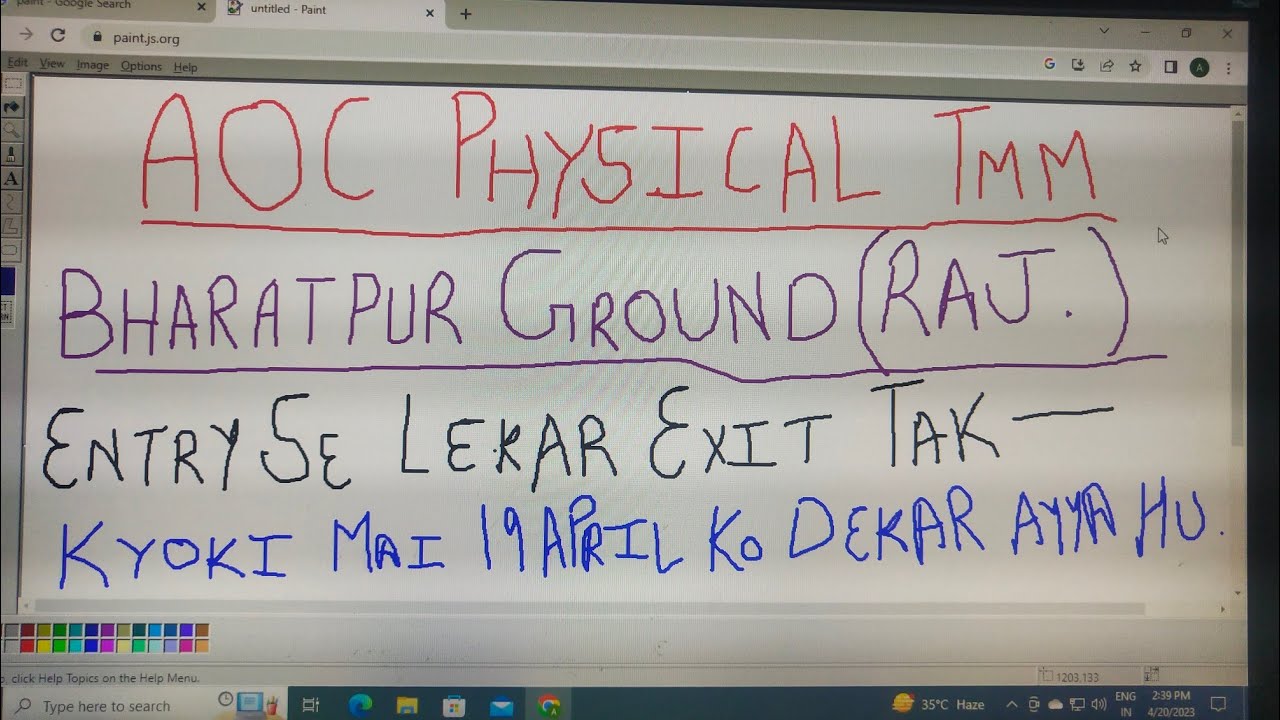 AOC Physical Tradesmen mate|Bharatpur Ground|Army Physical|All ...