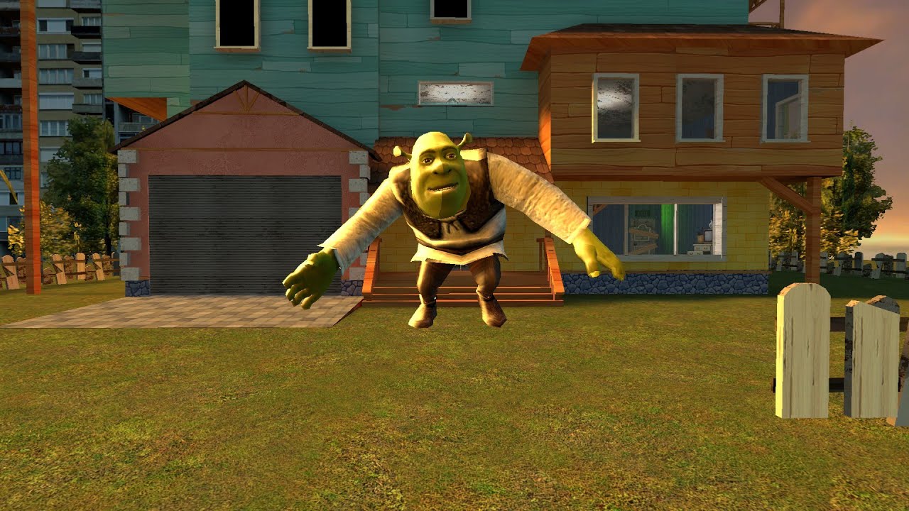 Shrek Chase In Hello Neighbor's House | Garry's Mod - YouTube